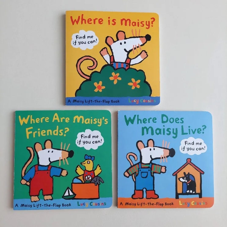 아기 첫 영어 원서 추천, 메이지 플랩 보드북 3권 후기 (Where is Maisy?/Where are Maisy's ...