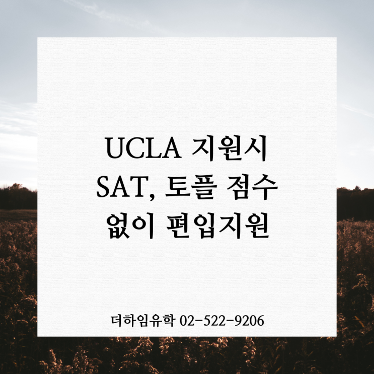 UCLA 지원시 SAT, 토플 점수 없이 편입지원 : 네이버 블로그