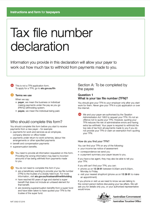호주 TFN (Tax File Number) 발급 및 사기 주의 (무료 입니다!, X $99) : 네이버 블로그