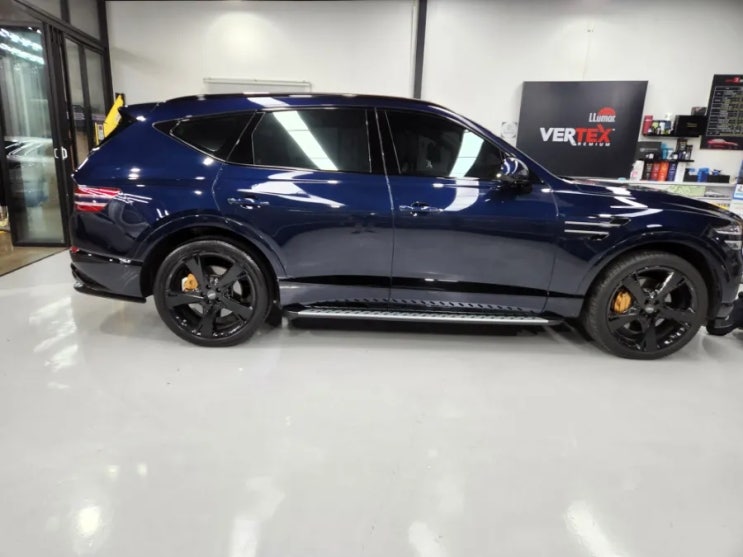 2022제네시스GV80 로얄블루 크롬죽이기 에이드로 바디킷까지 : 네이버 블로그