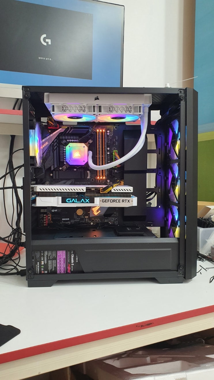 경기도 광주 컴퓨터 업그레이드 Cpu 오버클럭 의뢰 I7 9700k 50배수 성공 커세어 수냉쿨러 메인보드 케이스 교체 수리