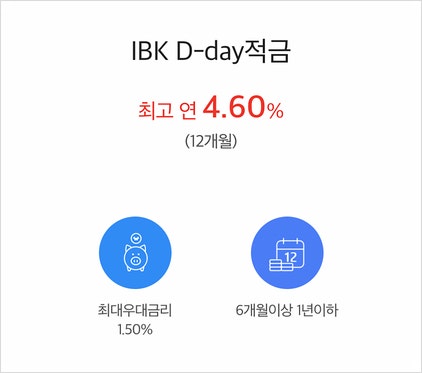 [적금추천] IBK D-day 적금(기업은행적금, 1년 만기, 최고 연 4.6% 금리) : 네이버 블로그