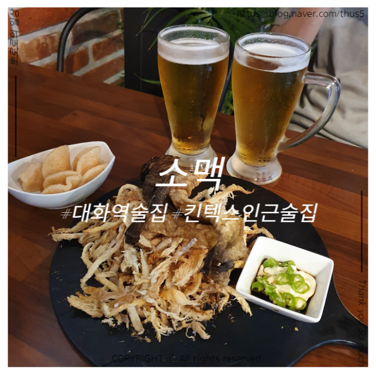 대화역 술집 소맥 간단하게 한잔하기 좋은 안주 맛집 네이버 블로그