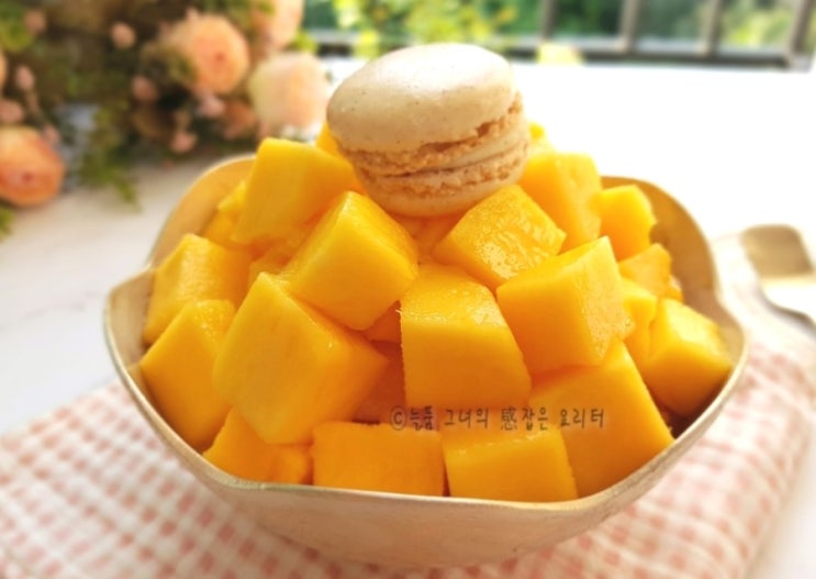 애플망고빙수 만들기 과일빙수 팥빙수 재료 비비빅 초간단 여름 디저트 : 네이버 블로그