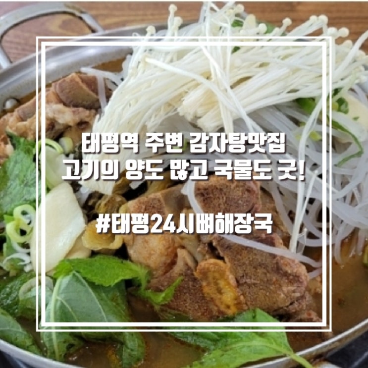 태평역 감자탕집 태평동 태평24시뼈해장국에서 먹은 양 많은 고기와 국물도 맛있는 감자탕 가게 아침식사 가능 네이버 블로그