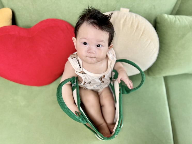 Olive 6개월 육아일기 27주차 성장기록 잘 먹는 아기 이유식 성공 과일퓨레 아기장난감 분유 스스로 먹기