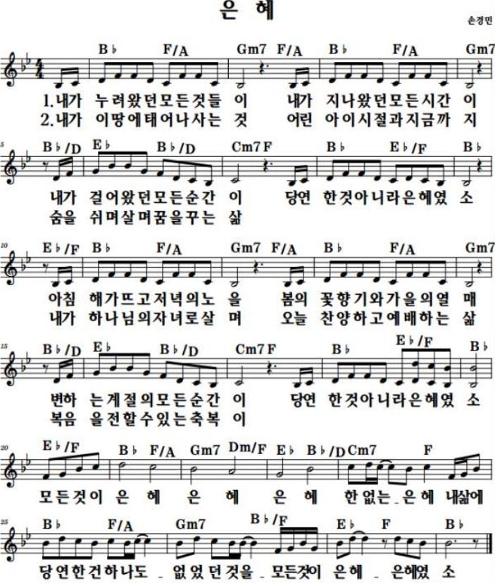 복음송가복음성가ccm 은혜 내가 누려왔던 모든 것들이 가사 악보 피아노찬양 동영상 네이버 블로그
