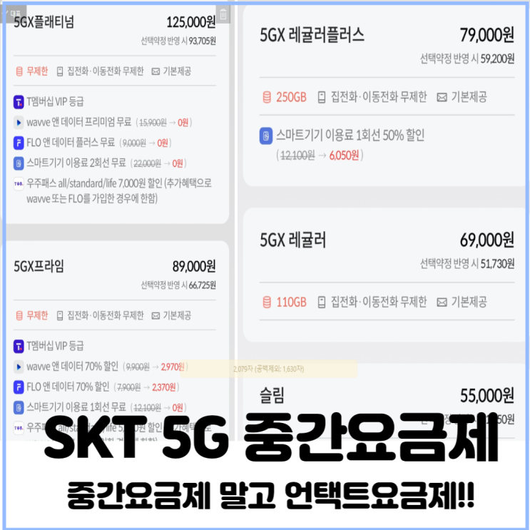 SKT 5G 중간요금제 출시 8월 5일부터 : 네이버 블로그