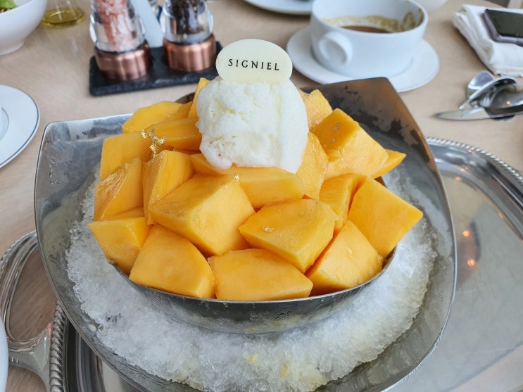 시그니엘 부산 호텔 더 라운지 제주 애플망고 빙수 망빙 후기 네이버 블로그