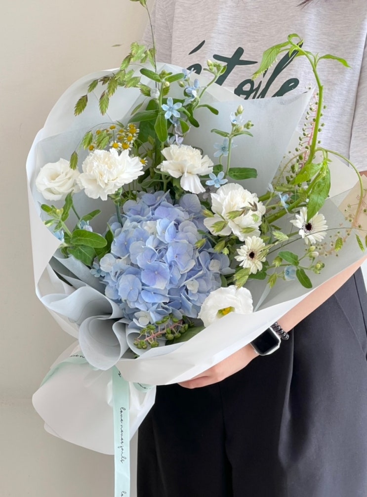 진주 꽃집 블루 수국 꽃다발 진주 교대 신안동 평거동 경상대 혁신도시 꽃집 화분 꽃배달 윤선 플라워 네이버 블로그