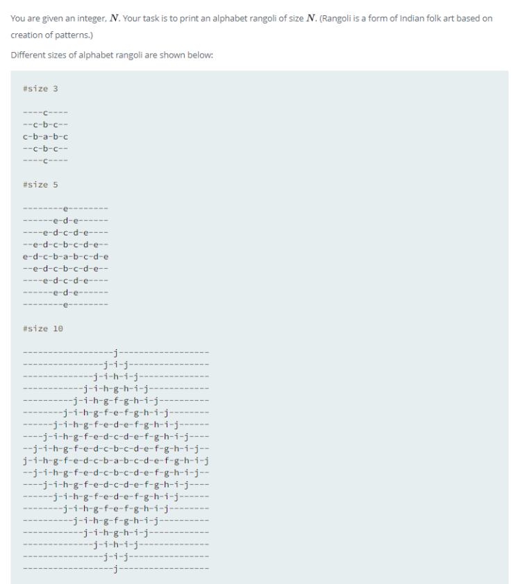 Python HackerRank 문제 23 - Alphabet Rangoli : 네이버 블로그