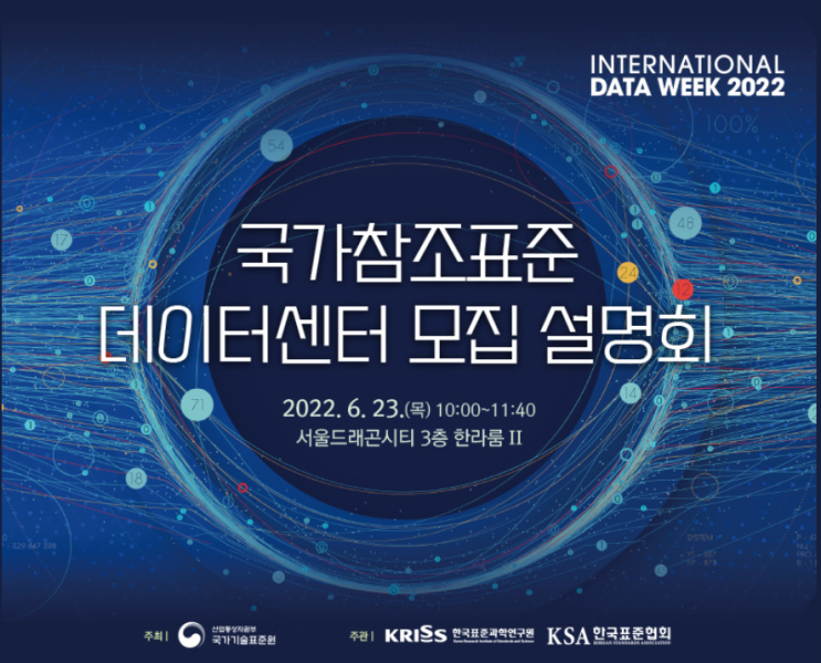 INTERNATIONAL DATA WEEK 2022 '국가참조표준 데이터센터 모집 설명회' 성료 : 네이버 블로그