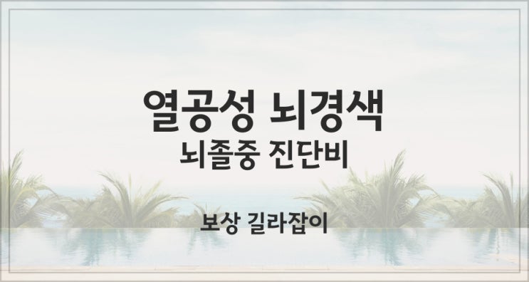 열공성 뇌경색( I63.9 ) 진단비 청구 방법 및 유의사항!! : 네이버 블로그