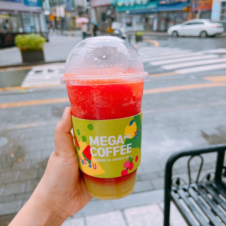 메가커피 메뉴 수박주스 여름음료 딱 가격 칼로리 맛 후기 네이버 블로그
