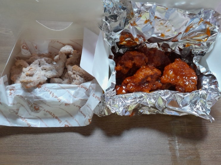 후라이드 참 잘하는집(후참잘) 메뉴 추천 순살 반반 매운양념치킨&허니버터치킨 포장 후기 : 네이버 블로그