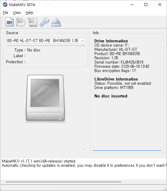히타치 엘지 데이터 스토리지(HL DATA STORAGE) 내장형 블루레이 드라이브 BH16NS55 커스텀 펌웨어 설치기 ...