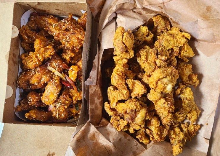 노랑통닭 순살 후라이드 깐풍치킨 가성비 치킨 추천 내돈내산 솔직리뷰 : 네이버 블로그