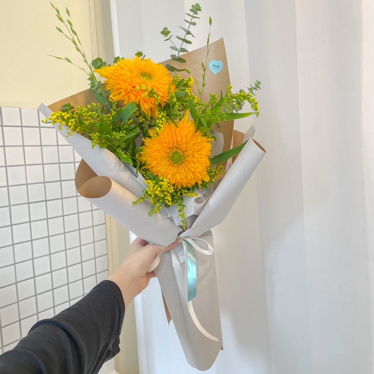 계산동 테디베어해바라기 꽃다발 졸업식꽃다발 다냐플라워 네이버 블로그