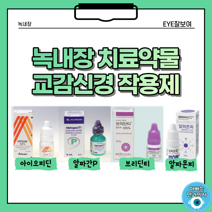 녹내장 치료약 교감신경 작용제알파2 작용제 아이오피딘 알파간피 브리딘티 알파몬피 네이버 블로그