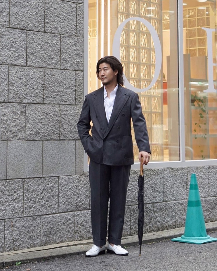 포튼가먼트 합정점 영국원단 Dugdale Brosandco Invincible 비스포크 그레이 더블수트 더블정장더블브레스티드