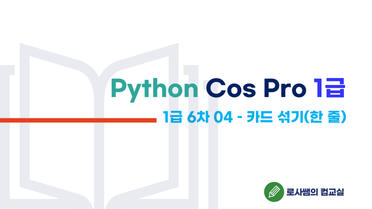 파이썬 Cos Pro 1급-(한 줄 수정) 카드 섞기 : 네이버 블로그
