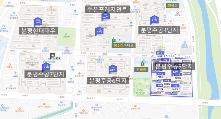 청주 분평주공 5단지 Vs 6단지 임장 앞마당늘리기 네이버 블로그