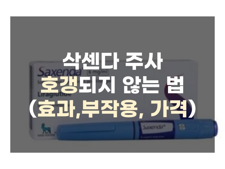 삭센다 주사 사용법 효과 중단시기 네이버 블로그