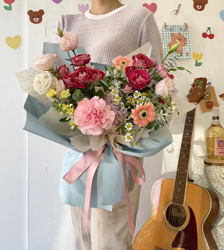 사랑하는 아내를 위한 핑크레드 수국 생일꽃다발 일산꽃집 정발산꽃집 밤리단길꽃집 소플 네이버 블로그