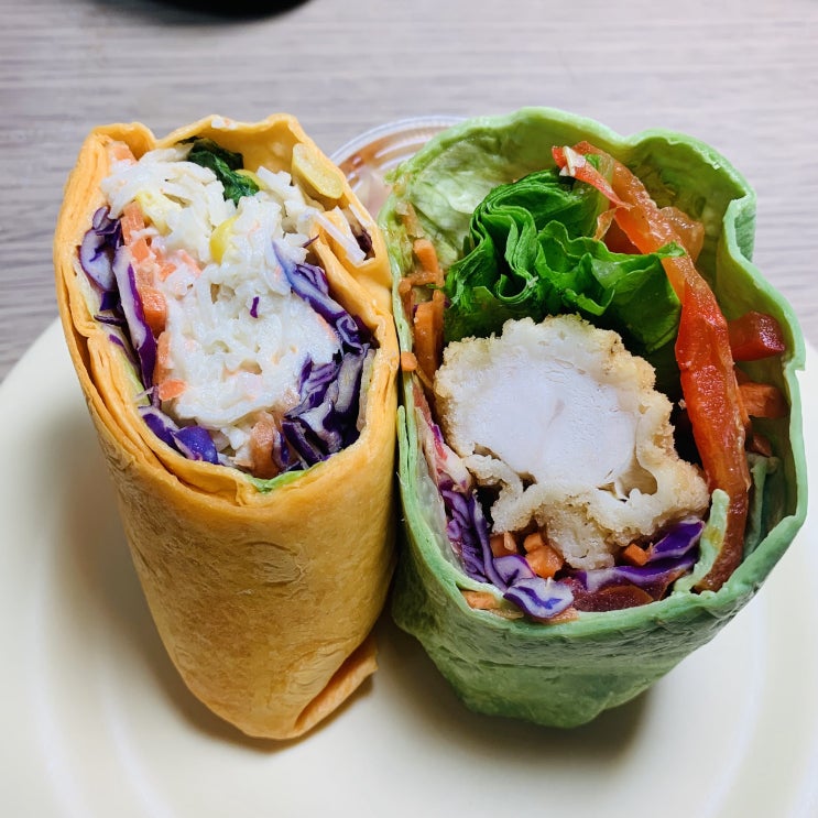 파리바게뜨 🌯샐러드랩 2종 후기 치킨커틀릿 샐러드랩크랩 샐러드랩 네이버 블로그