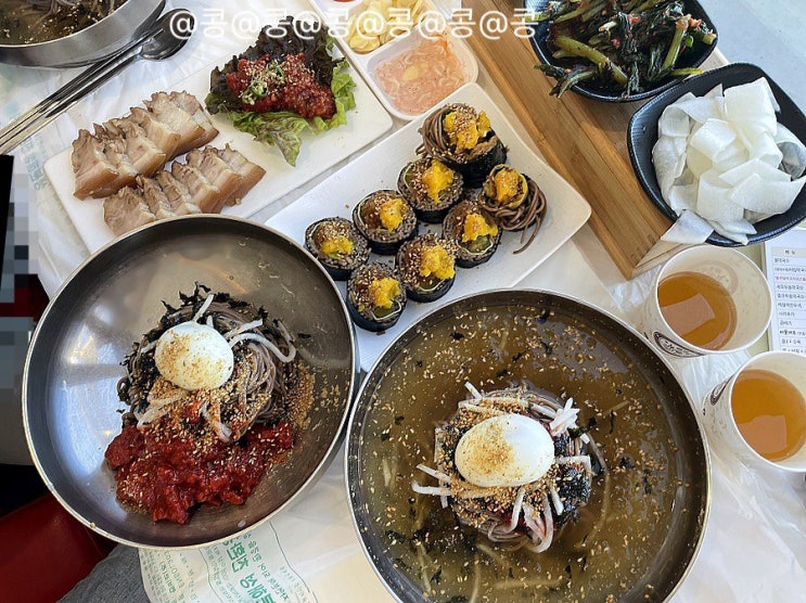 강릉 강문해변 뷰 맛집 막국수and메밀김밥이 맛있는 ‘메밀골동해막국수 강문해변점💙 네이버 블로그