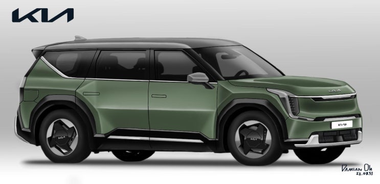 2023 기아 EV9 MV 전면 예상도 [2] / 2024 KIA EV9 Front Rendering [2] : 네이버 블로그