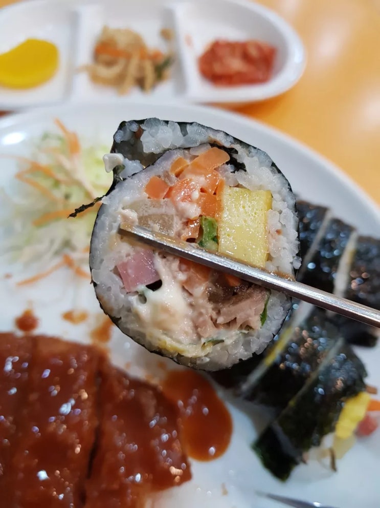 서초 교대 맛집 《김밥까페》 수제 돈까스 참치김밥 쫄면 가성비 세트 네이버 블로그