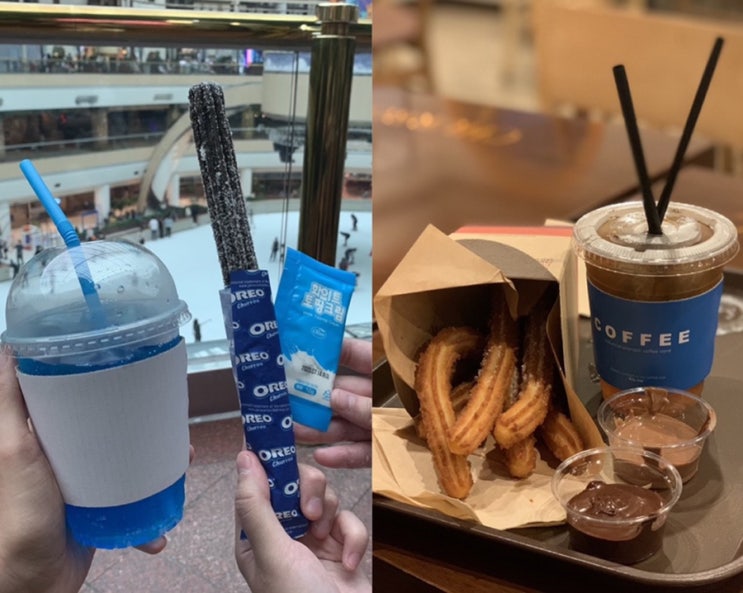롯데월드 내부 카페 츄러스맛집 추천♥️🎠 오레오츄러스초코퐁듀 츄러스🍫 솔직후기오마스블랙오레츄러스츄로빅 위치정보