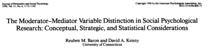 The Moderator-Mediator Variable Distinction in Social Psychological ...