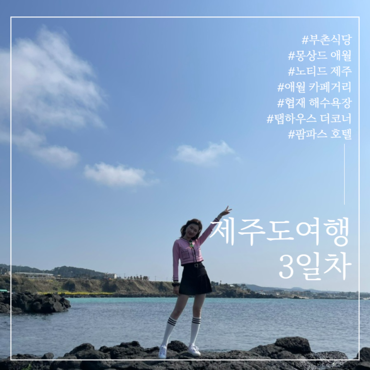 제주도 3박4일 여행 제주도 여행 3일차 부촌식당 몽상드 애월 노티드 제주 애월 카페거리 협재 해수욕장 탭하우스