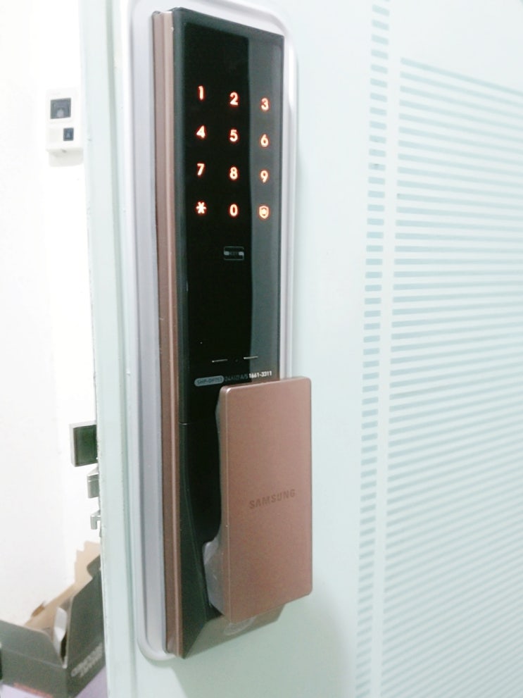 삼성 디지털 도어락 SHP-DP 751 안전한 보안 열쇠 설치 부산 장전동 SK뷰 아파트 : 네이버 블로그