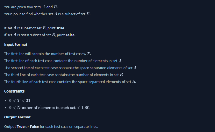 Python HackerRank 문제 51 - Check Subset : 네이버 블로그