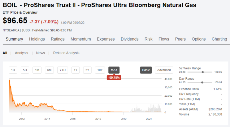 [주식] BOIL, 천연가스 2배 레버리지 투자하는 ETF (Ft. GNR ETF와 비교 및 BOIL 주가 전망) : 네이버 블로그