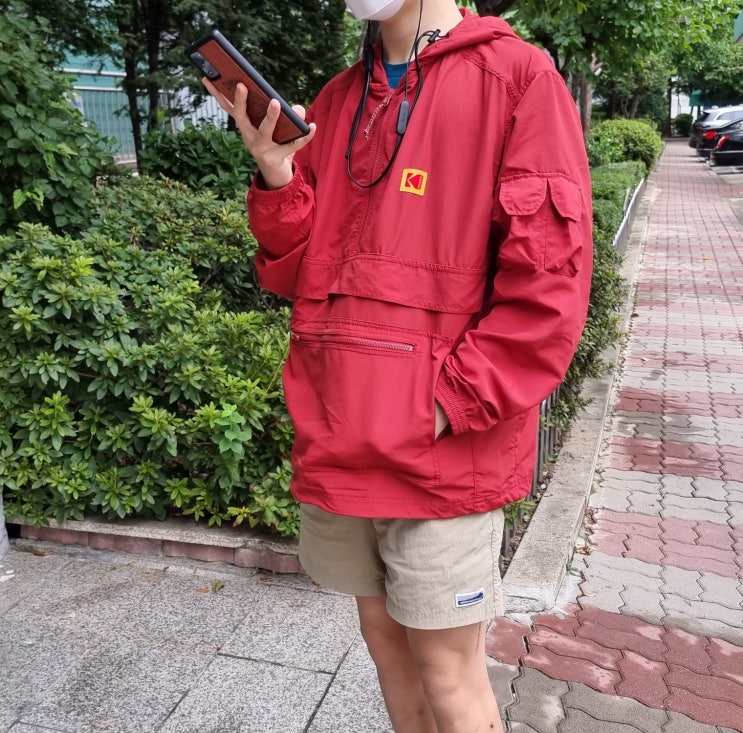 코닥 어패럴 아노락 눈에 띄는 색감으로 실물이 더 예뻐 네이버 블로그