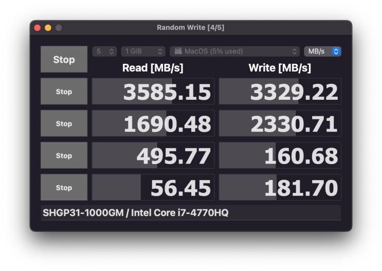 맥북프로 (레티나, 15인치, Mid 2015) SK하이닉스 P31 1TB 벤치마크 (AmorphousDiskMark) : 네이버 블로그