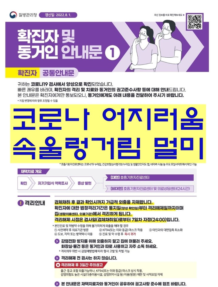 코로나 후유증 어지러움 속울렁거림 속메스꺼움 멀미 느낌 미각 후각상실 회복 기간 네이버 블로그