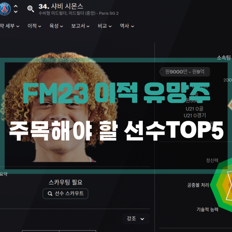 FM2023 유망주 추천 - 주목해야 할 이적 유망주 TOP5 : 네이버 블로그