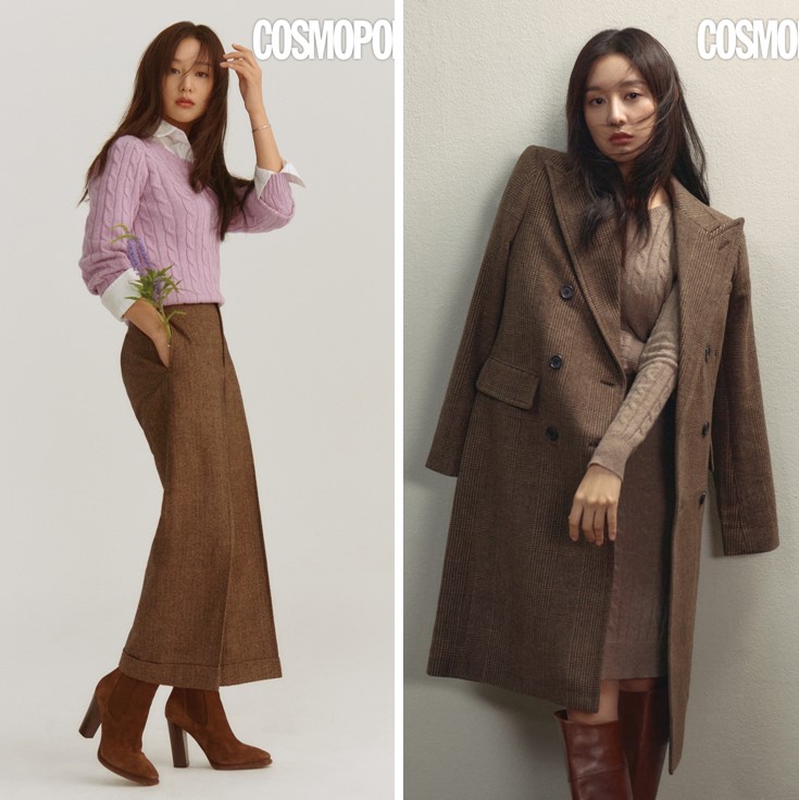 로렌 랄프 로렌 여자 가을코디 원피스 니트 코트 김지원 코스모폴리탄 9월 화보 네이버 블로그