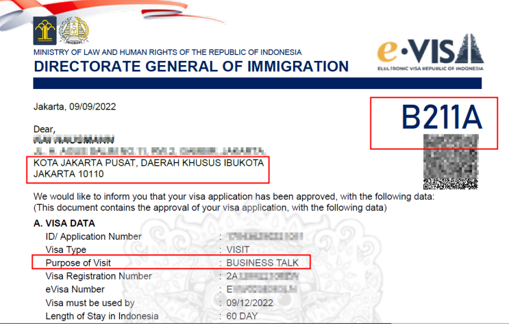 [인도네시아 비자] B211A 가 관광인지 비즈니스 비자인지 구분하세요. : 네이버 블로그