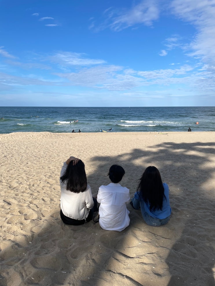 뚜벅이 5명 강릉 여행 Day 1강릉역옹막 카페 랑 경포대수호텔 강릉네컷 경포해변 강릉횟집 형제수산 배달