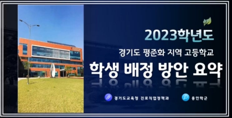 2023학년도 경기도 고등학교 평준화 지역 학생 배정 방안 온라인 설명회 사이트 주소전체학군 And 학군별 네이버 블로그