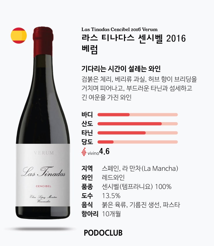 스페인 와인 추천 라스 티나다스 센시벨 2016 베럼 포도클럽 네이버 블로그