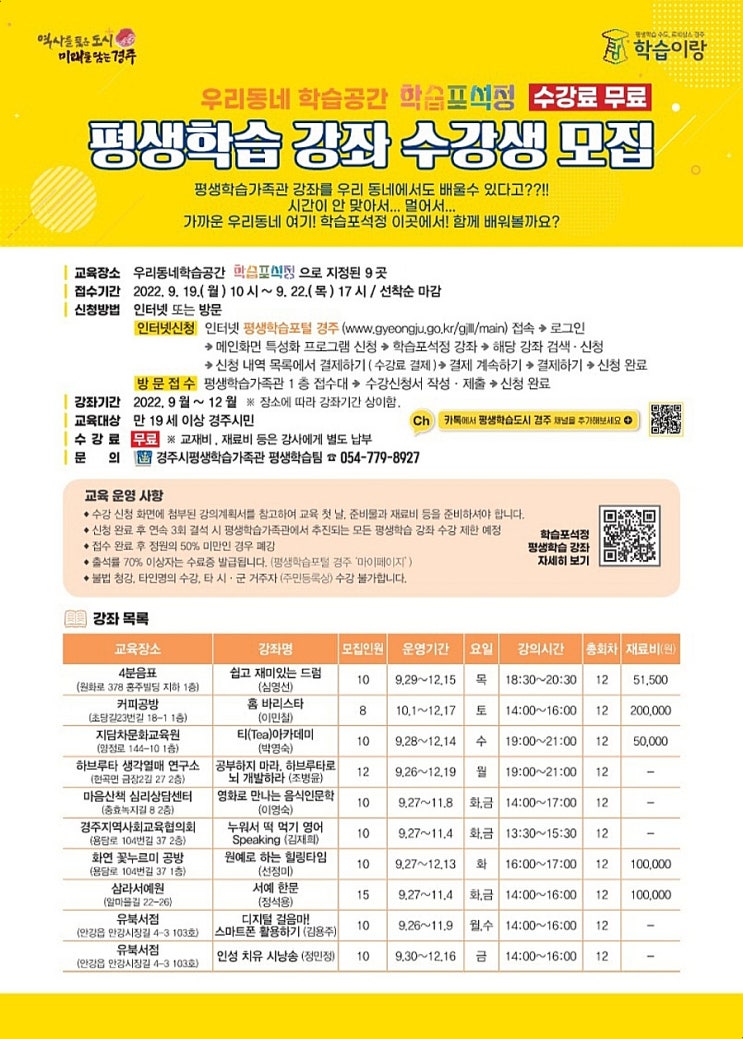 경주 학습포석정 우리동네 학습공간에서 평생학습 하세요 : 네이버 블로그