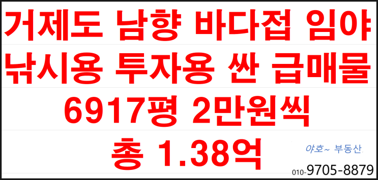 거제도 바다접 싼 임야 2만원씩 6917평 총 138억 부동산 토지 투자 땅 매매 경남 거제시 남부면 다대리 산24 네이버 블로그
