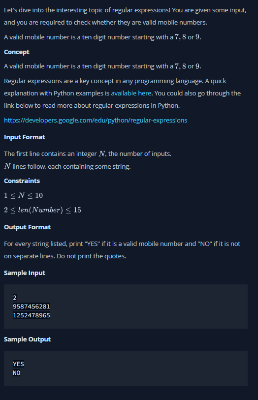 Python HackerRank 문제 65 - Validating phone numbers : 네이버 블로그